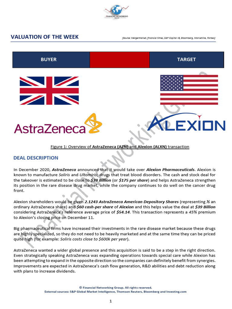Valuation and Deal Analysis - Alexion Pharma | PDF
