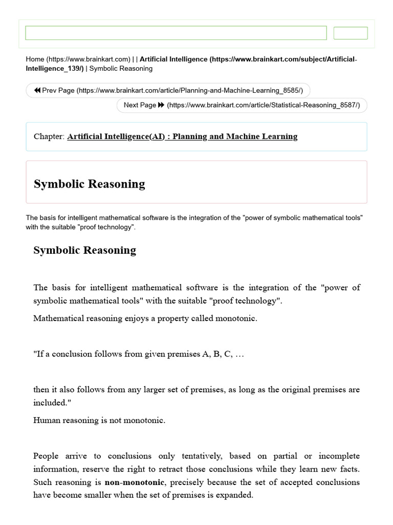 Symbolic Reasoning | PDF