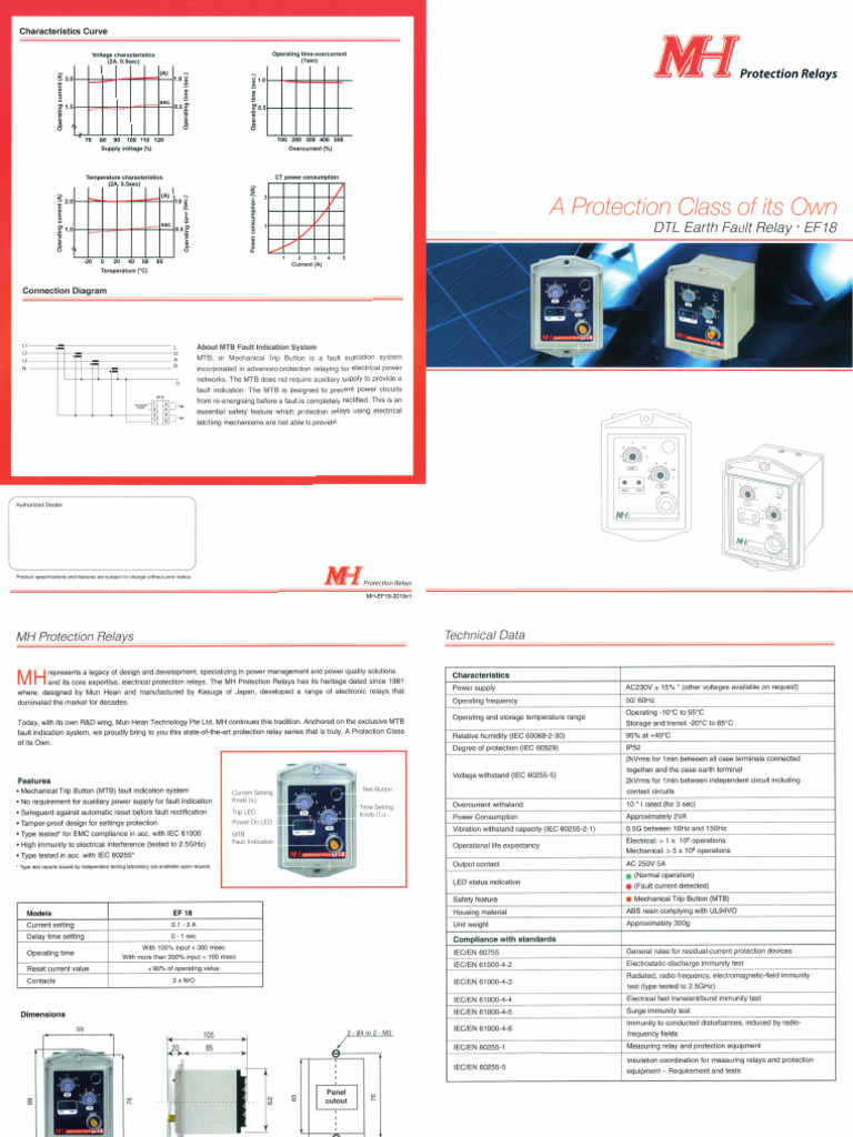 EARTH FAULT RELAY MH-EF18-Catalogue - 20190823 | PDF