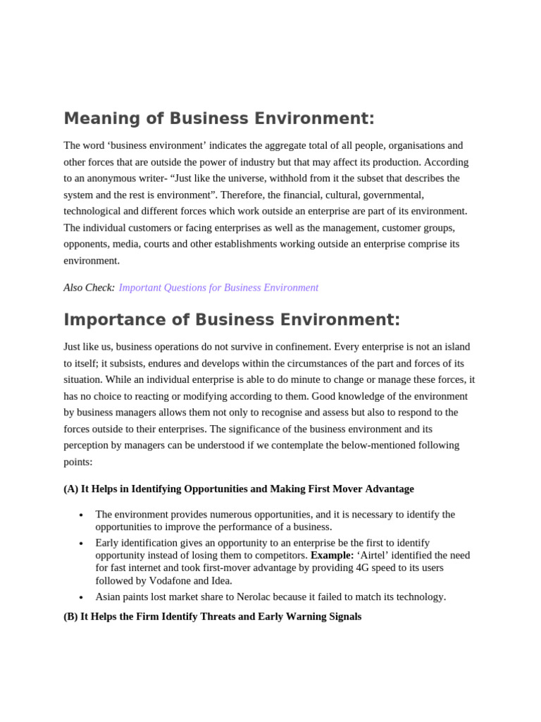 What Is Business Environment | PDF
