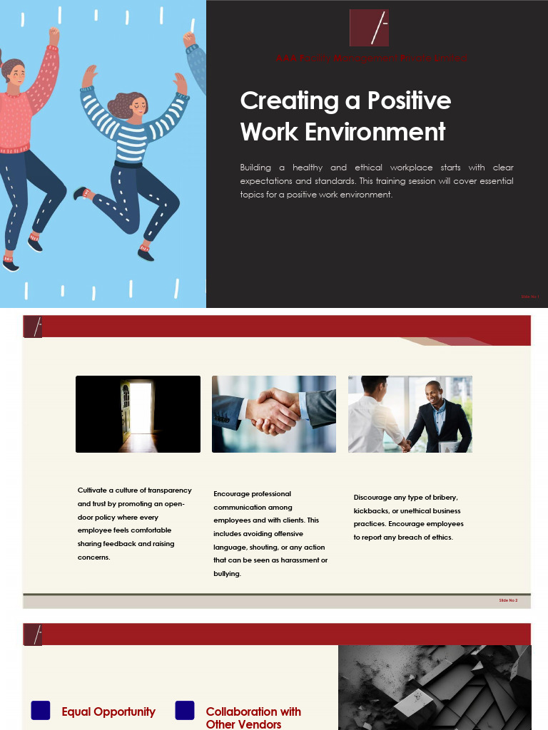 Creating A Positive Work Environment | PDF