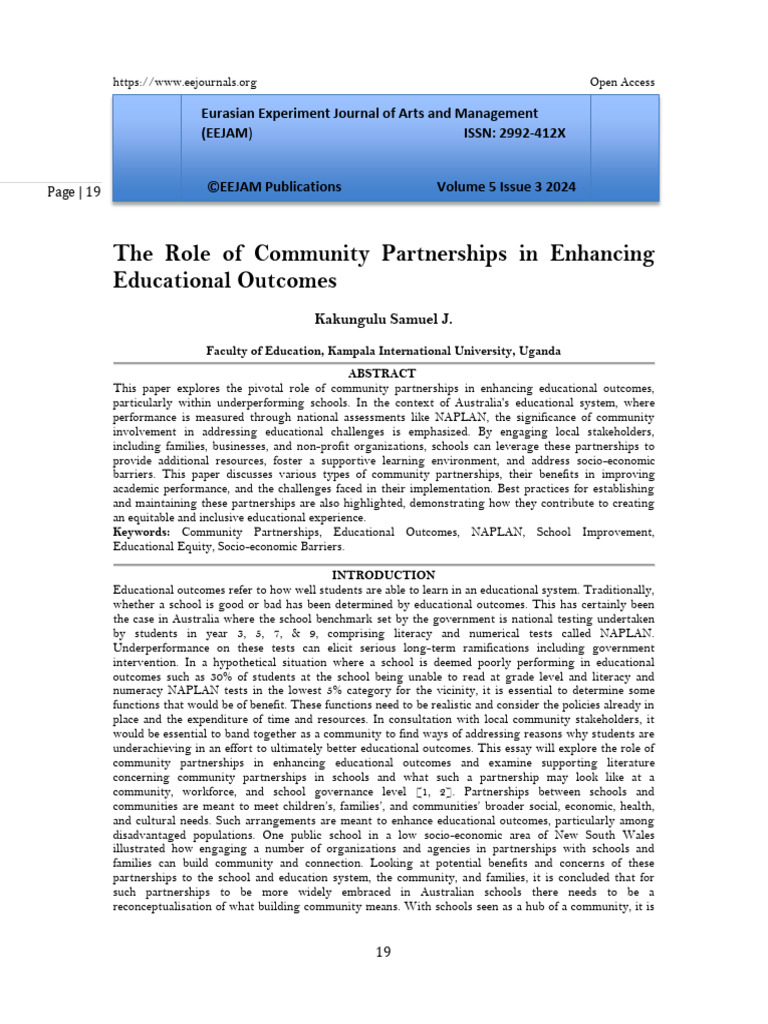 Community Partnerships Boost Education Outcomes | PDF | Community ...