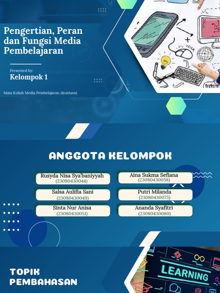 B - KELOMPOK 1 - Pengertian, Peran Dan Fungsu Media Pembelajaran - Compressed | PDF