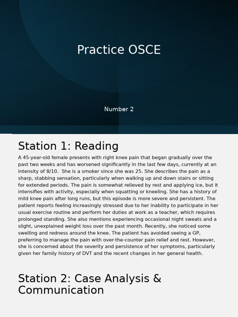 Practice OSCE 2 | PDF