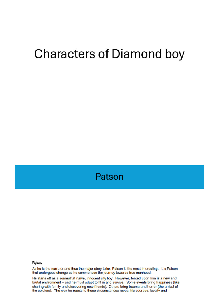Diamond boy characters | PDF