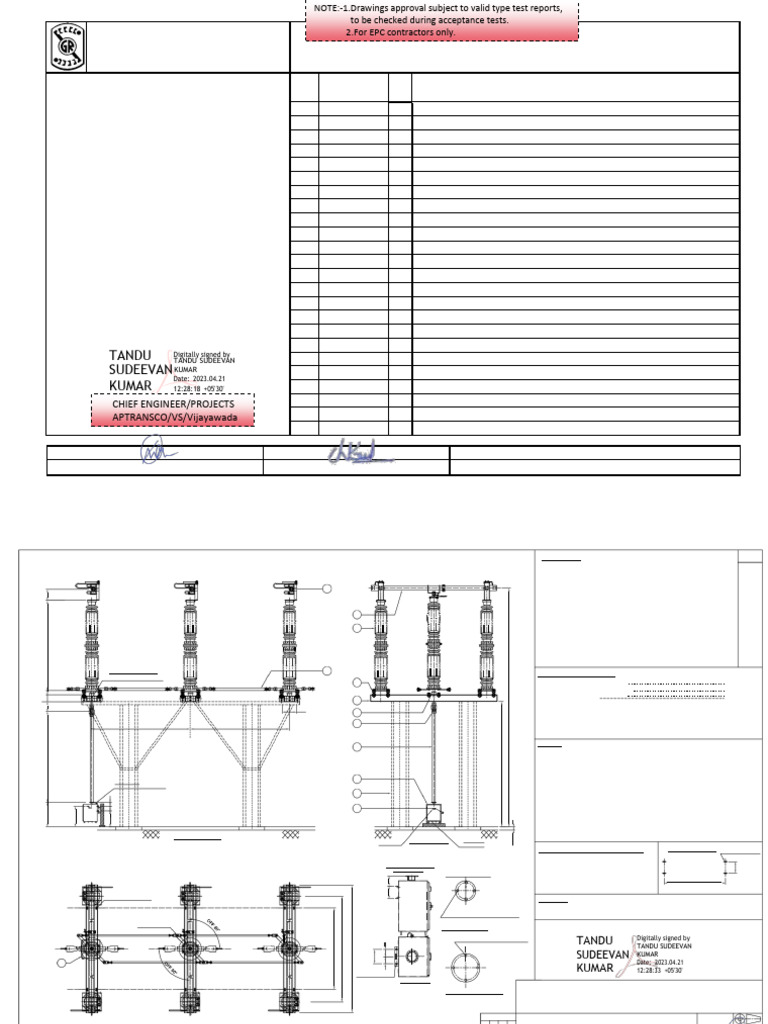 220 kV Isolator Drawings List | PDF | Switch | Electrical Engineering