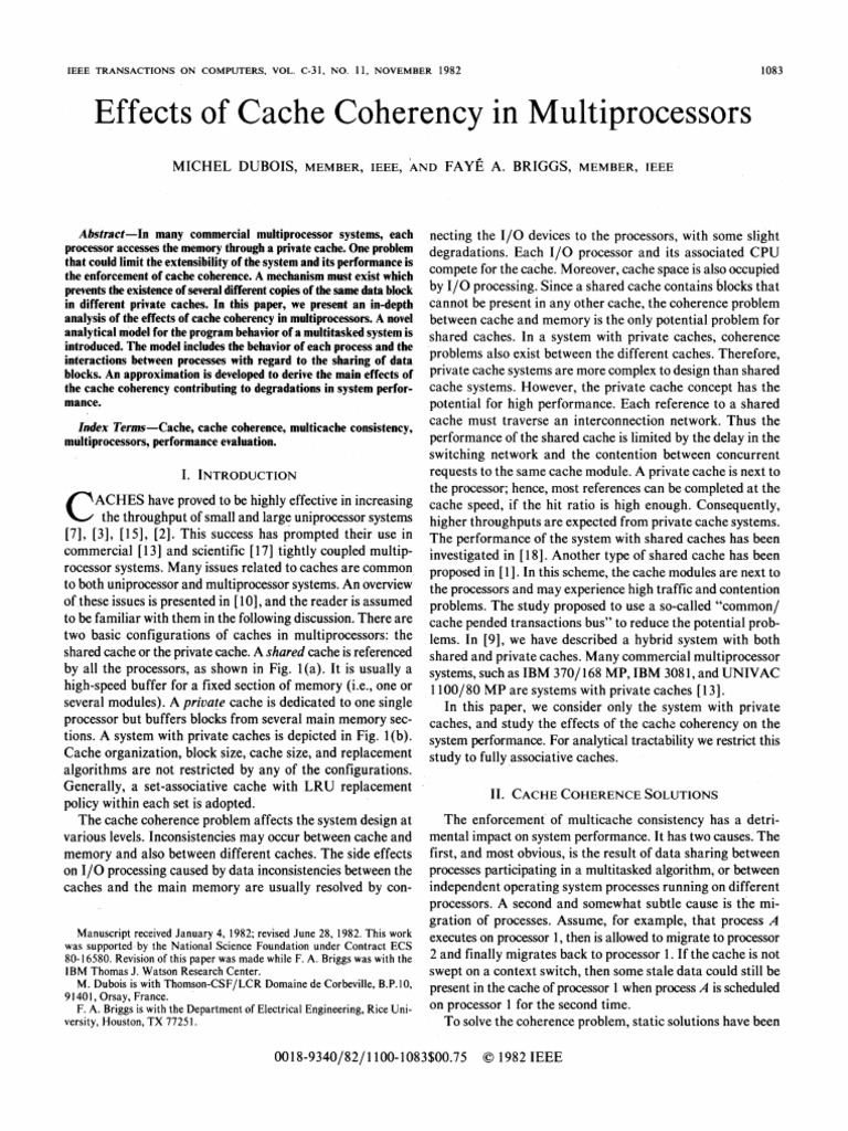 Effects of Cache Coherency in Multiproce | PDF | Cpu Cache | Central Processing Unit