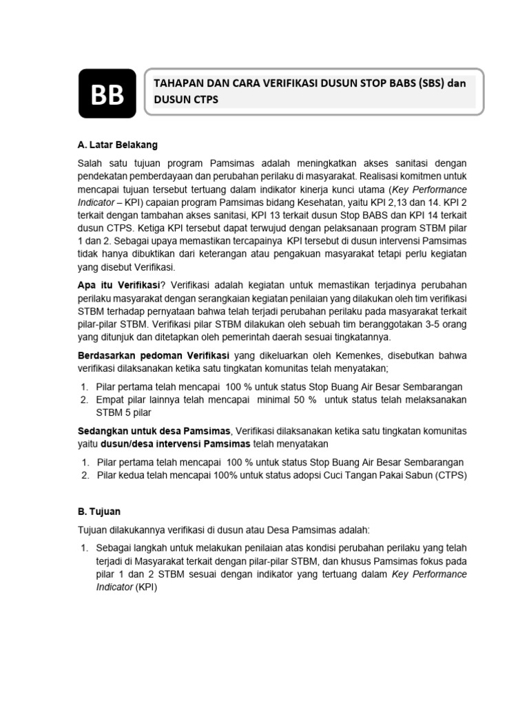 Bahan Bacaan_CB day Tahapan Verifikasi SBS dan CTPS_Final | PDF