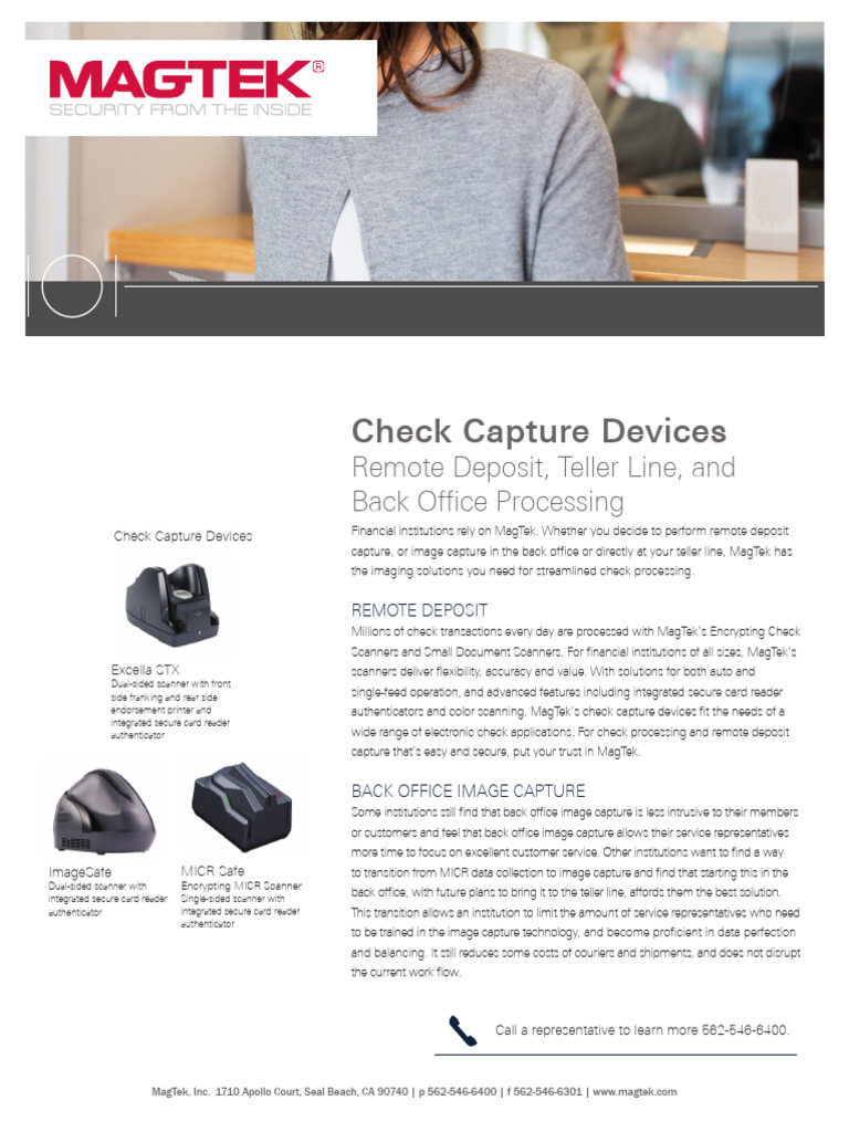 Check Capture Devices Remote Deposit, Teller Line, and Back Office ...