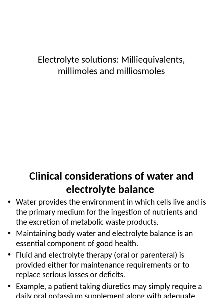 Electrolyte Solutions | PDF