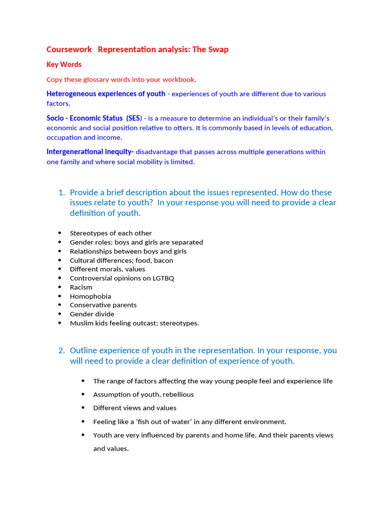 Representation Analysis The Swap | PDF