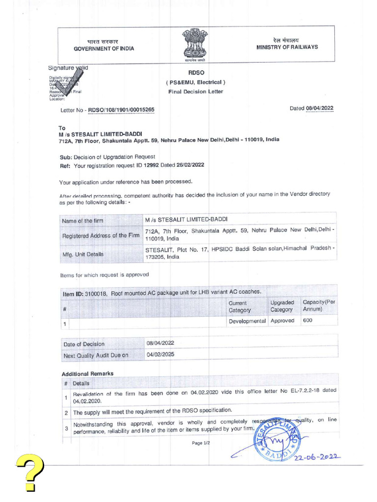 30498669-Annexure 3 RDSO Approval-LHBNe | PDF