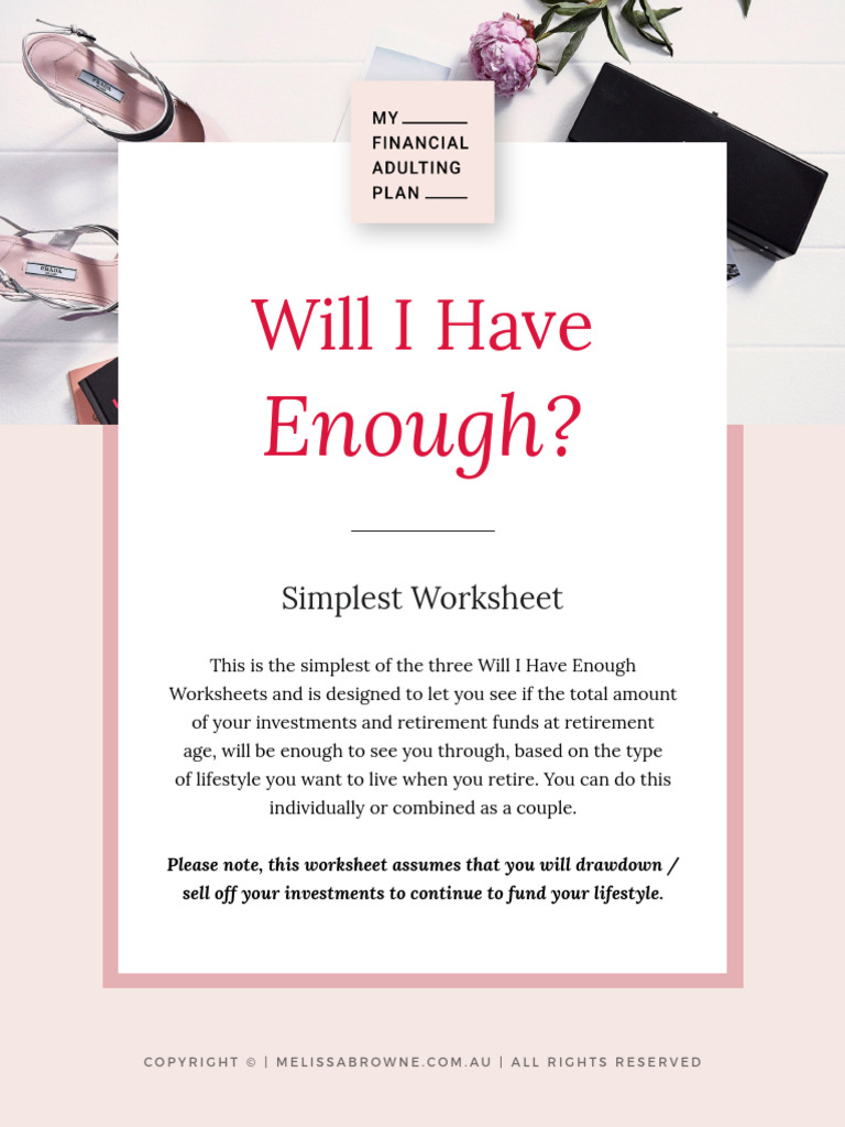Worksheet 1 - Will I Have Enough Simplest | PDF