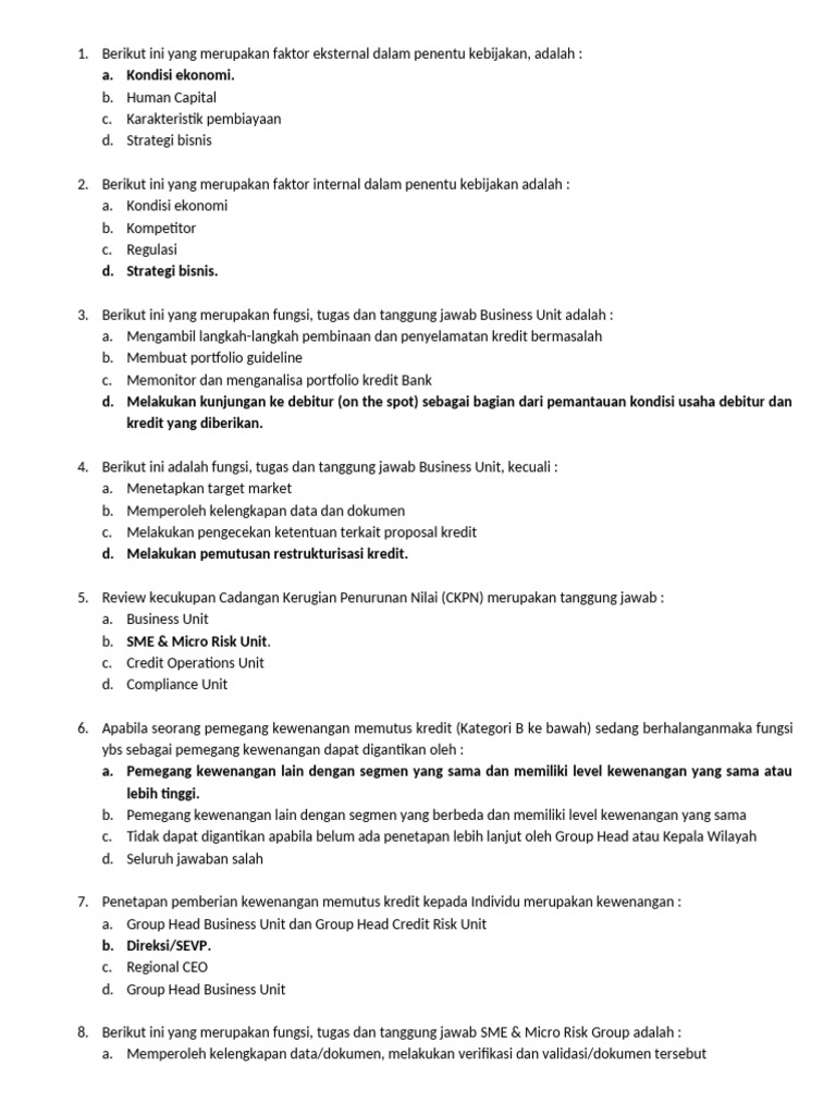 Contoh 15 Soal SPK Mikro-2 | PDF