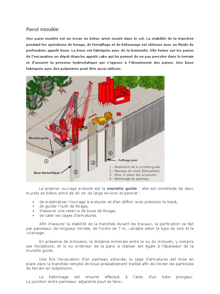 Techniques de parois moulées en béton | PDF | Fondation (construction ...