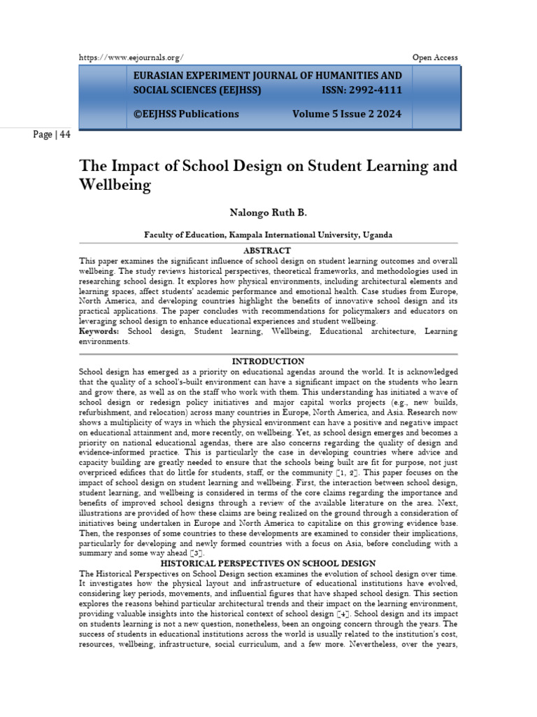School Design's Impact on Learning | PDF | Qualitative Research ...