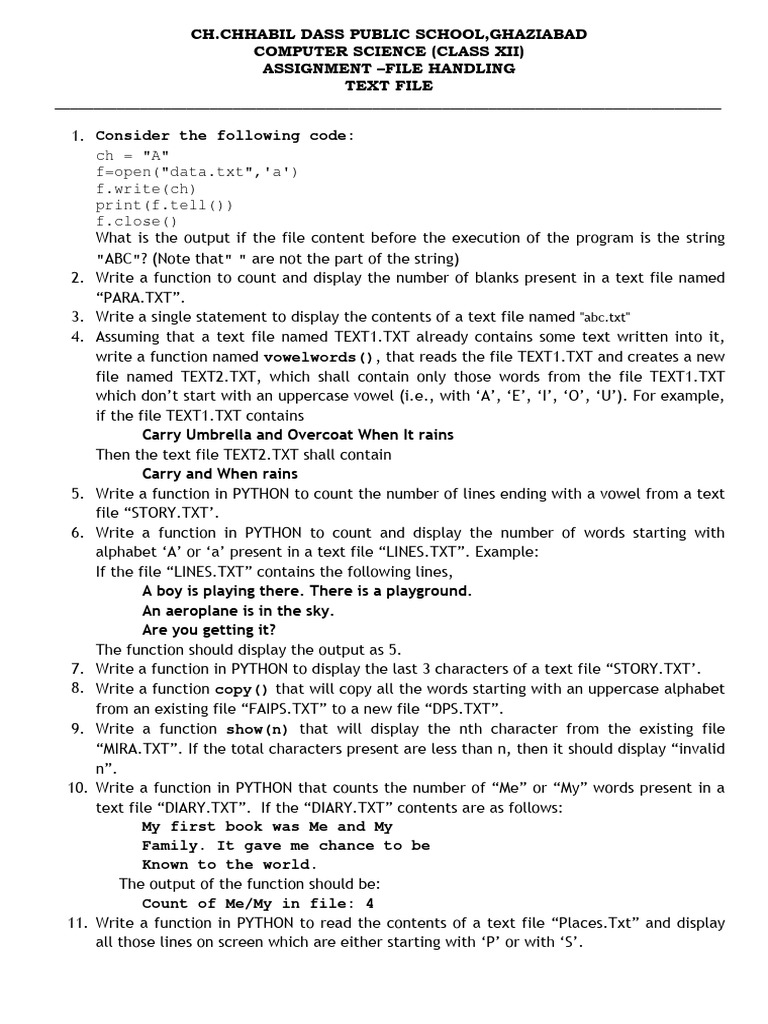 File Handling Text File | PDF