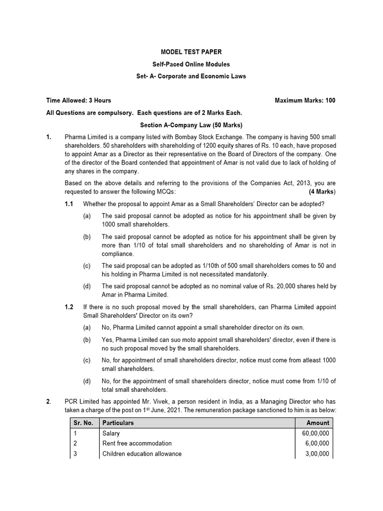 SPOM SET A Model Test Question | PDF | Appeal | Audit