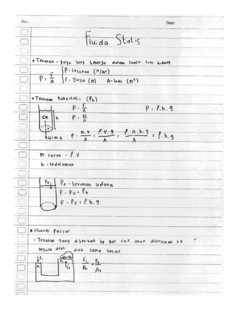 Fis - 11 SMAN 1 Kra - Fluida Statis | PDF