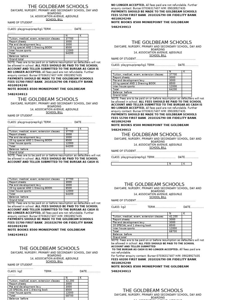 The Goldbeam School5 | PDF