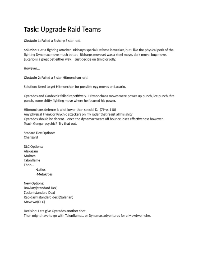 Upgrade Raid Teams (Hitmonchan and Bisharp) | PDF