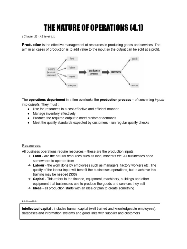 The Nature of Operations (4.1) | PDF