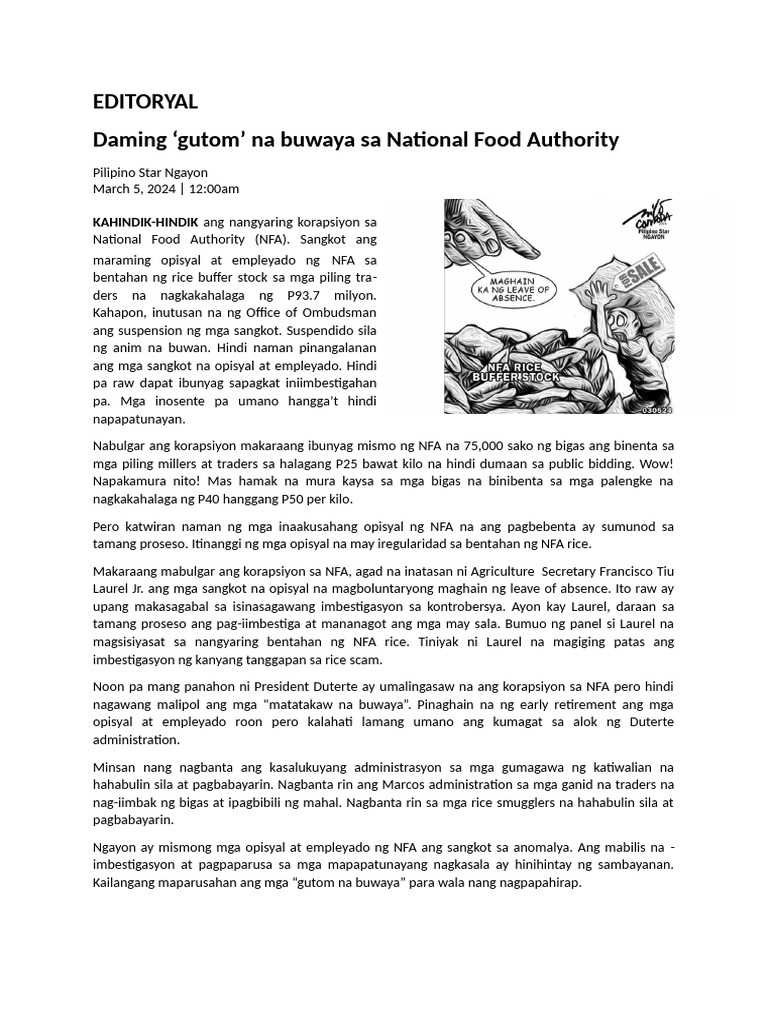 Halimbawa NG Editoryal | PDF