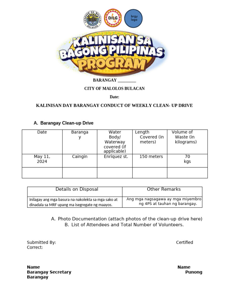 Kalinisan Template | PDF