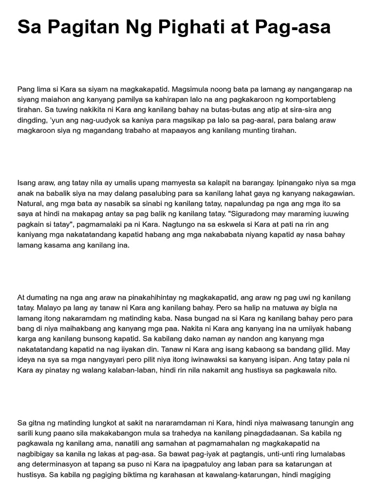 Sa Pagitan NG Pighati at Pag-Asa - 20240807 - 070414 - 0000 | PDF