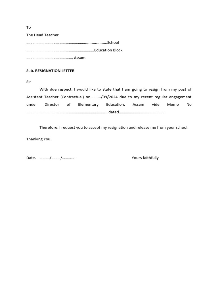 Resignation Letter | PDF