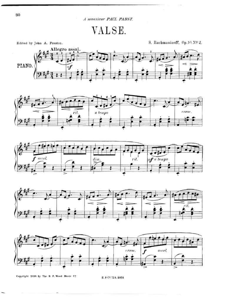 Rachmaninoff Valse Op10 No1 | PDF