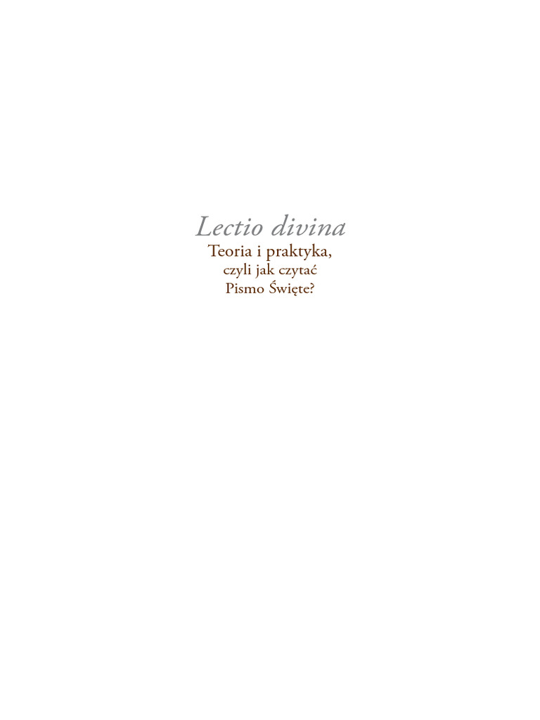 Lectio Divina Pdf