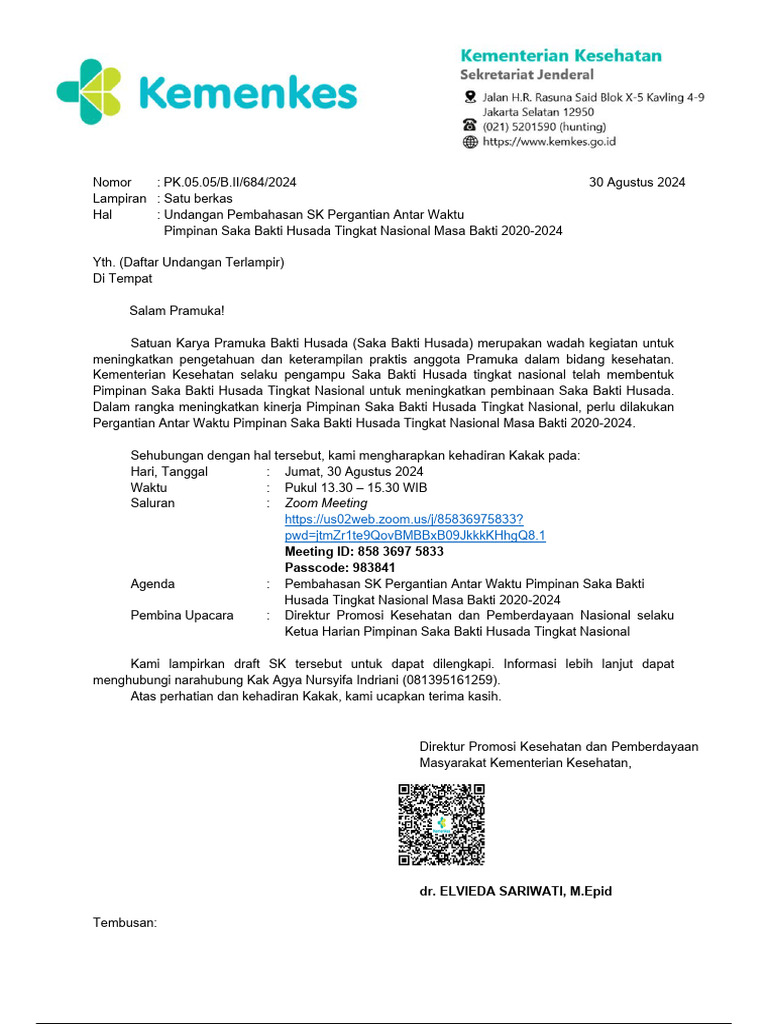 Undangan Pembahasan SK PAW Pimpinan SBH 2024 30 AGUST 2024 | PDF