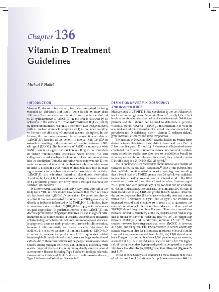 Vitamin D Treatment Guidelines | PDF