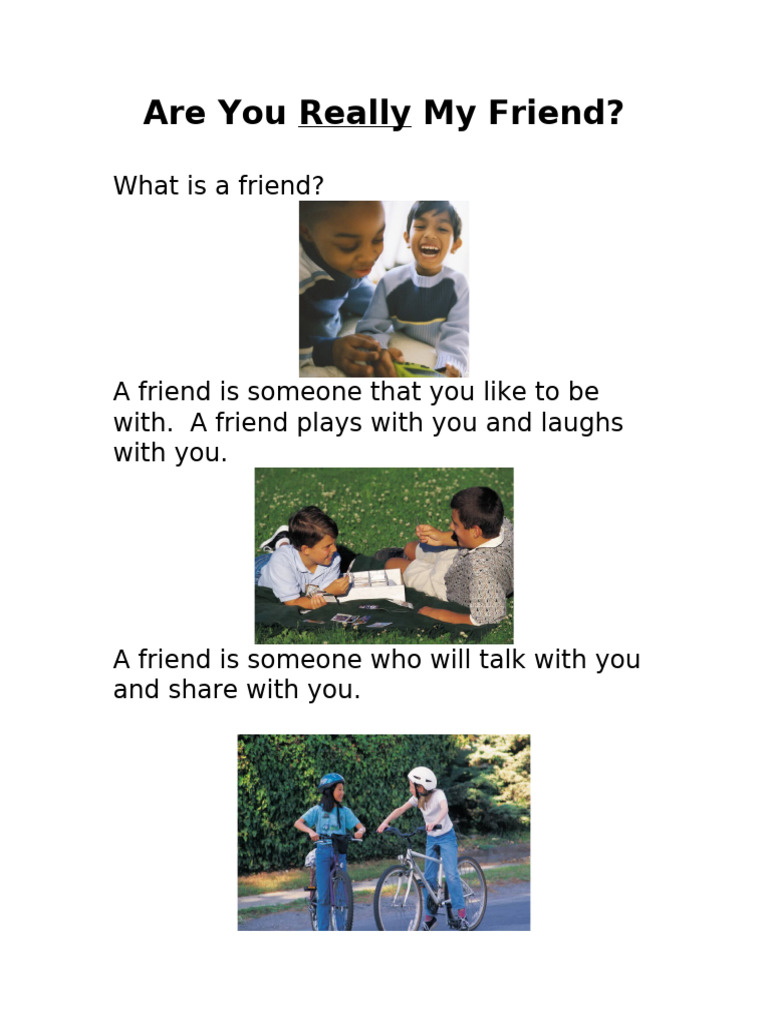 Are You Really My Friend | PDF