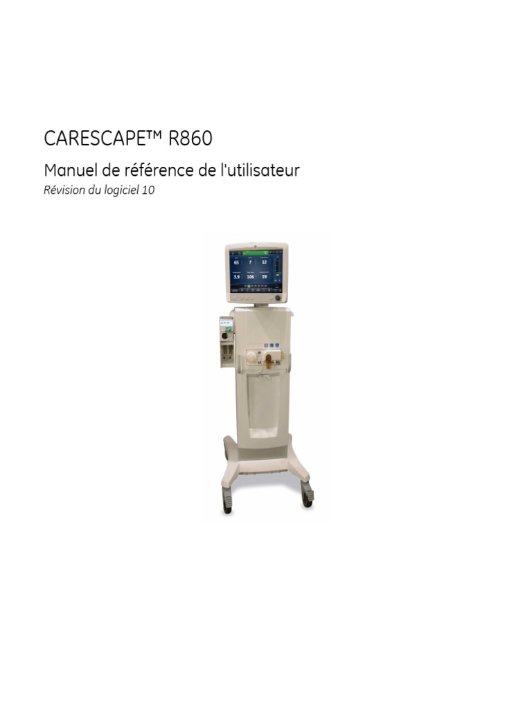 Carescape R860 Users Reference Manual 10XUM2065490FRG | PDF