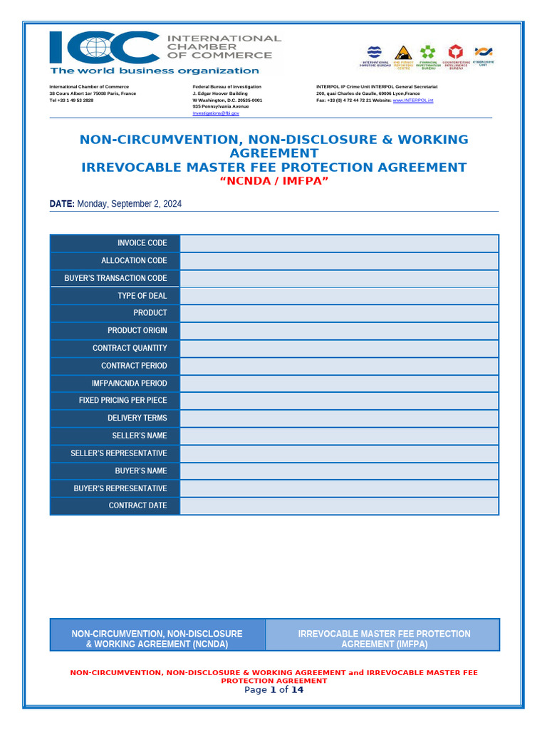 NCNDA and IMFPA Format Final | PDF | Banks | Business