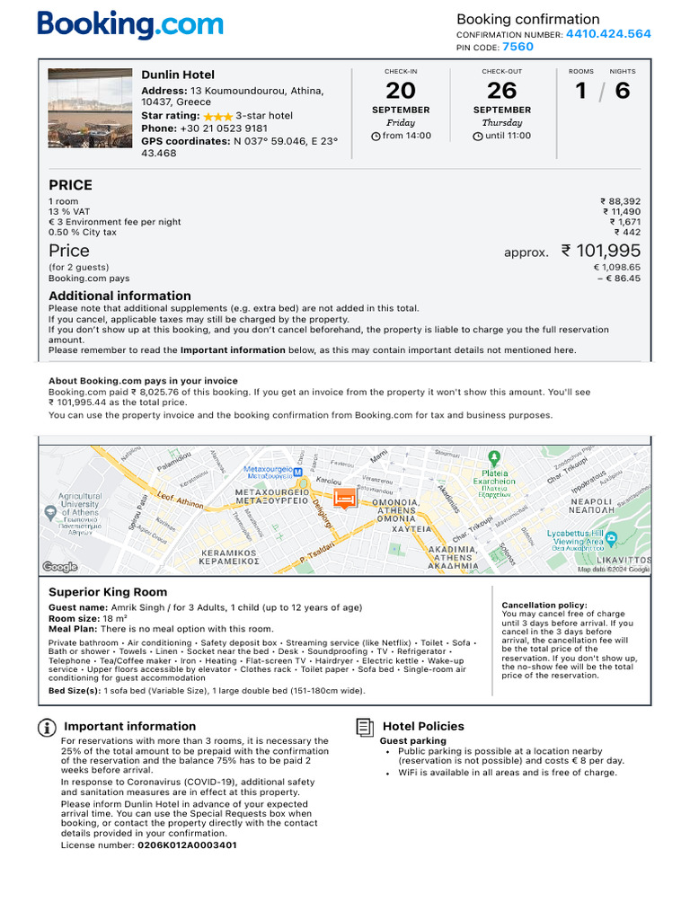 Booking #4410424564 | PDF