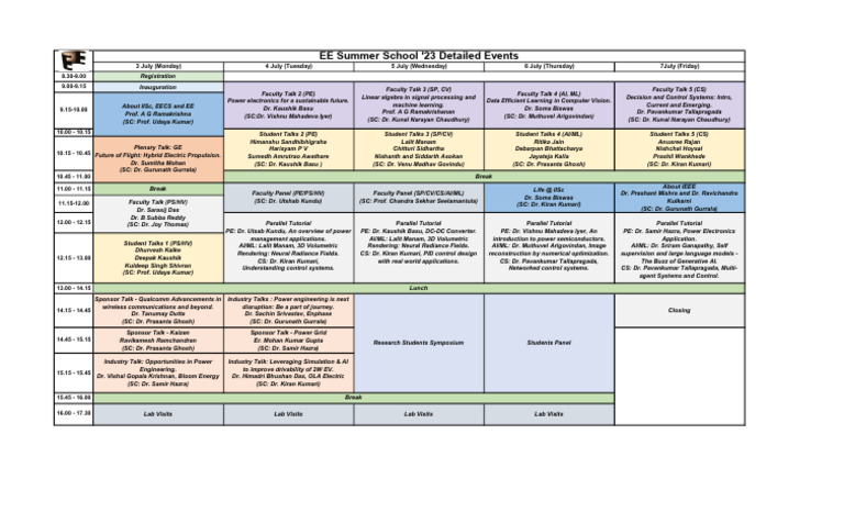 EESS 23 Detailed Schedule 2 | PDF