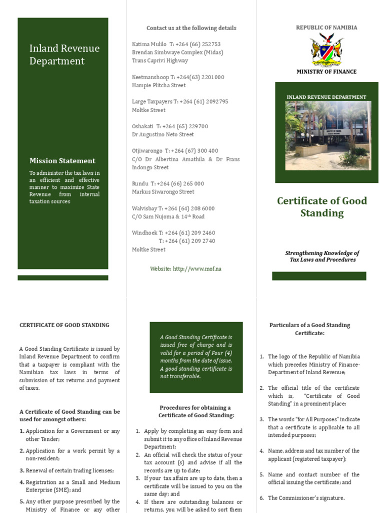 Certificate of Good Standing Brochure | PDF