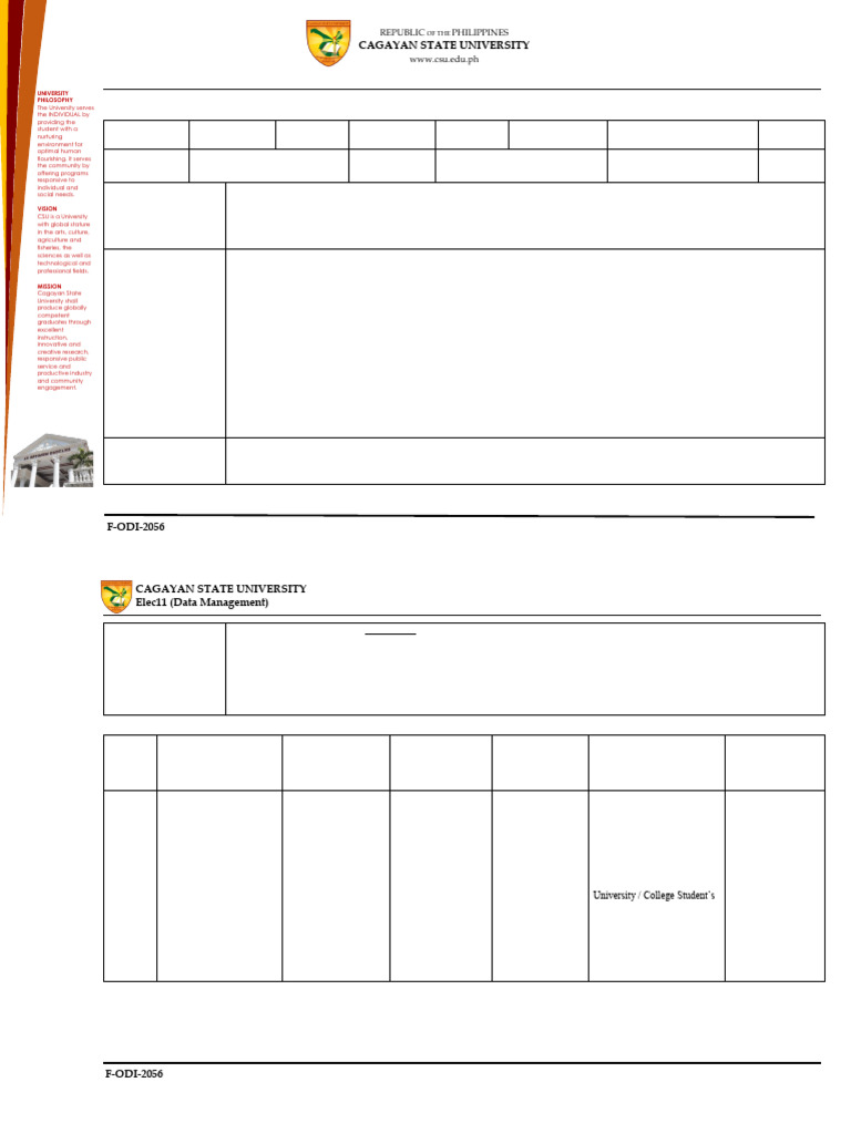 2024 Data Management F ODI 2056 Syllabi Template Form Revision No 6 ...