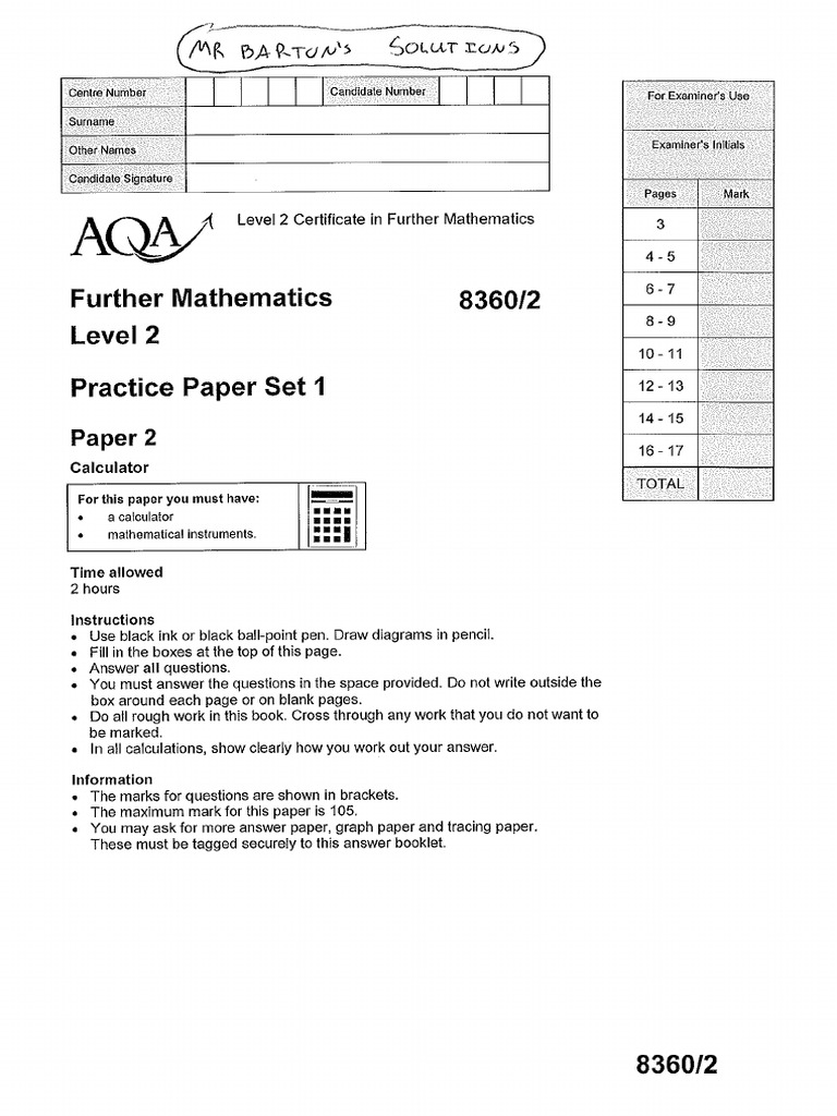 FM Written Solutions - Set 1 - Paper 2 | PDF
