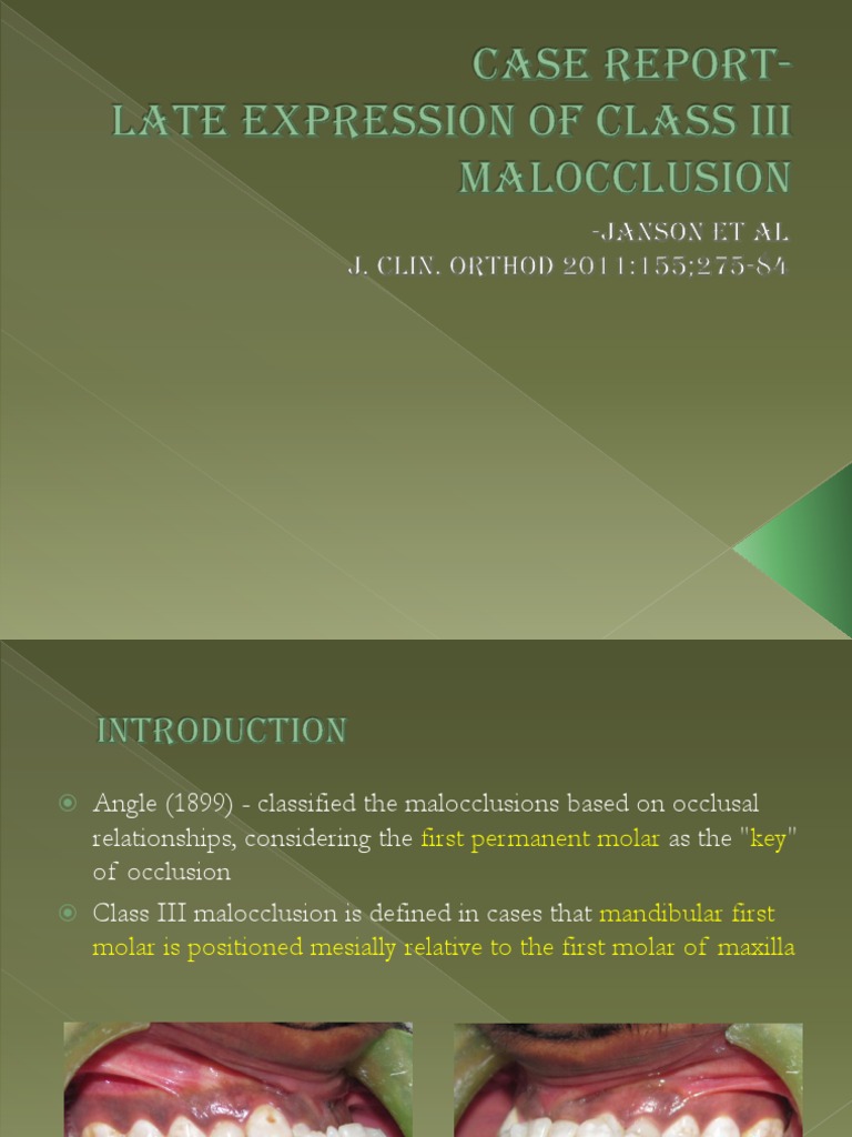 Class III Malocclusion: Diagnosis & Treatment | PDF | Orthodontics ...