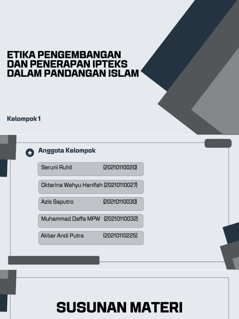 Kelompok 1 - Etika Pengembangan Dan Penerapan Ipteks | PDF