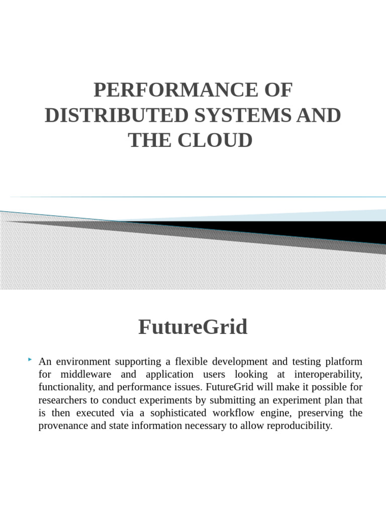 Performance of Distributed Systems and The Cloud | PDF