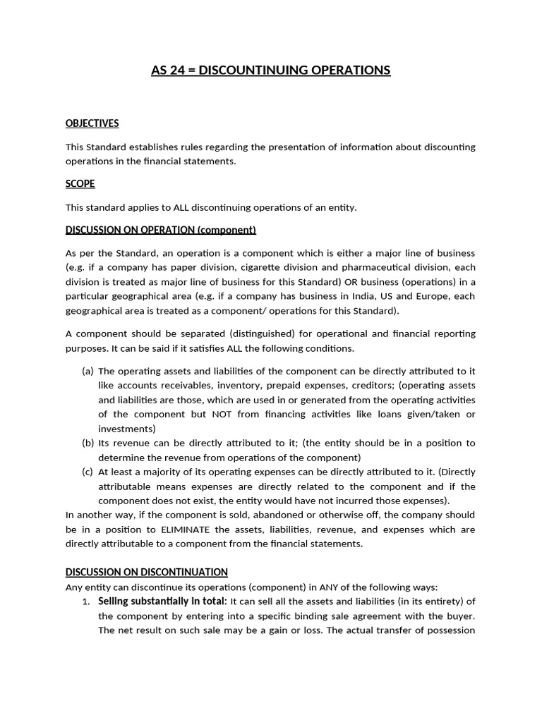 As 24 Discontinuing Operations | PDF | Expense | Technology & Engineering