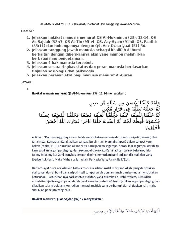 Agama Islam Diskusi 2 | PDF