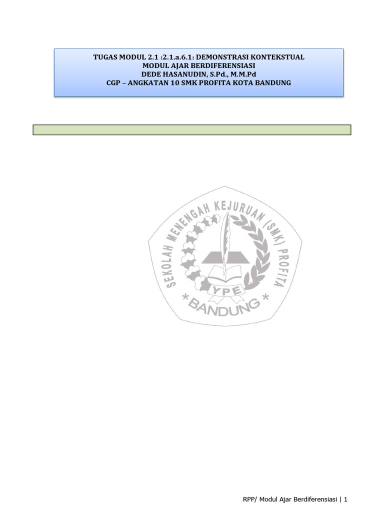 RPP Modul Ajar Berdiferensiasi (Bahasa Inggris Kelas Xi - Procedure Text) | PDF