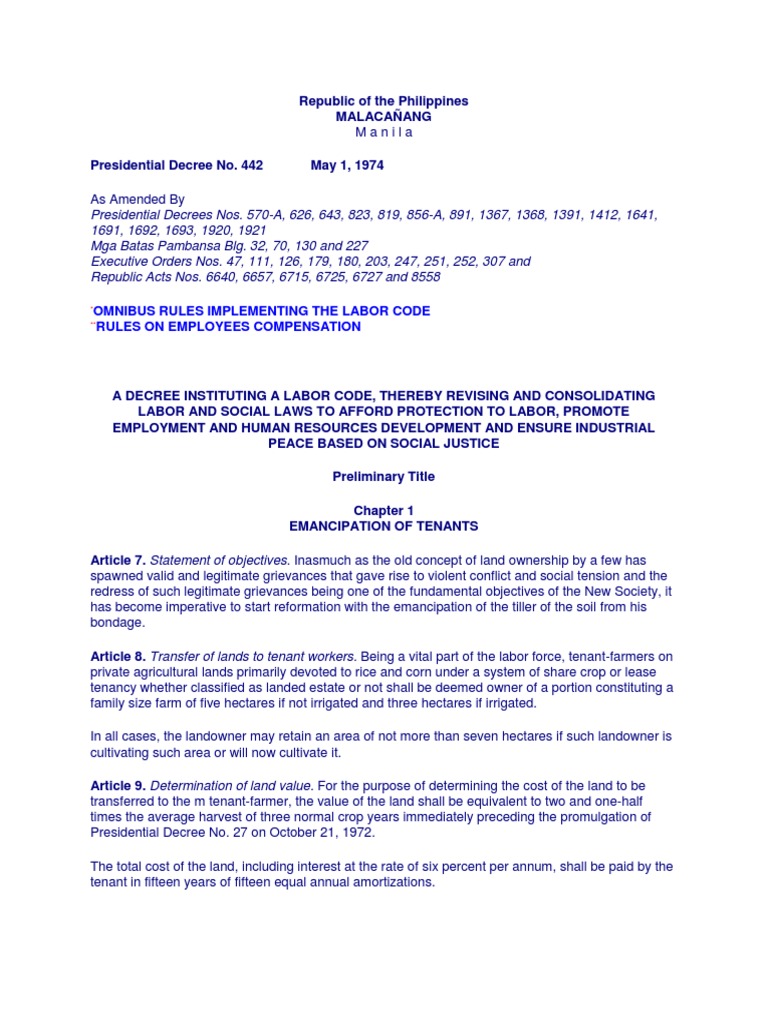 PD 442 | PDF | Apprenticeship | Employment