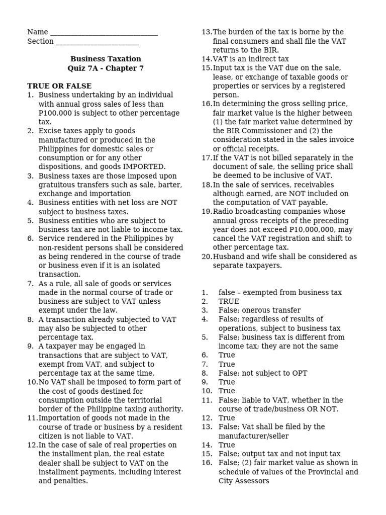 Chapter 7A - With Answer | PDF